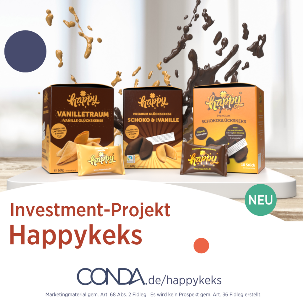 Neues Investment-Projekt Happykeks. - Conda Schweiz