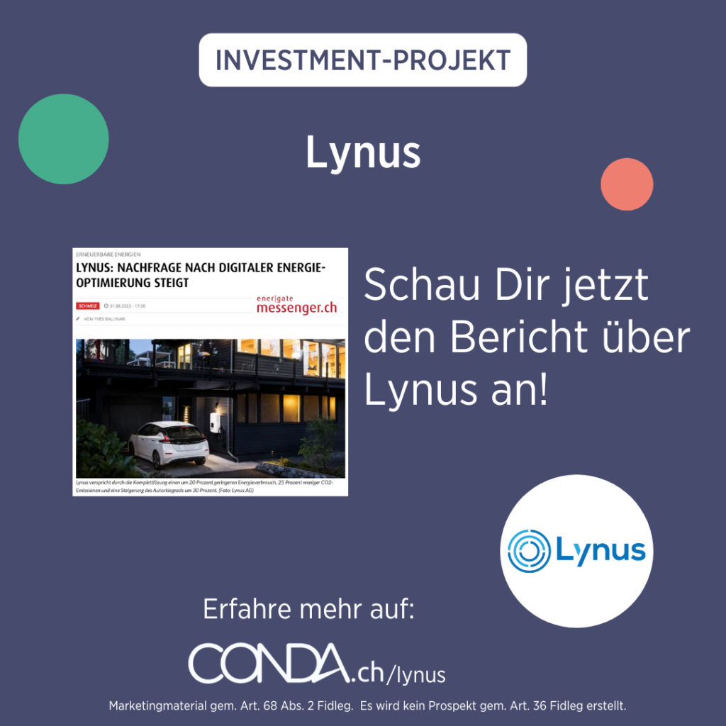 Neuer Beitrag von Energate über die Lynus AG! - Conda Schweiz